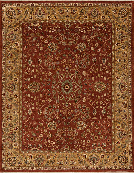 Mahal - M-222, Dusty Rose/Gold - Samad Rugs